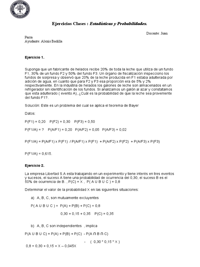 Ejercicios Probabilidades - 28102022 | PDF