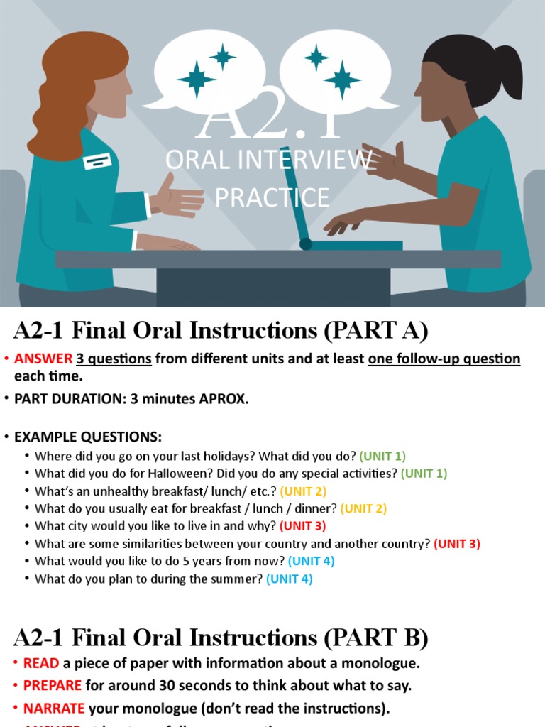 A2 Oral Interview Prep Guide | PDF | Language Arts & Discipline | Home & Garden