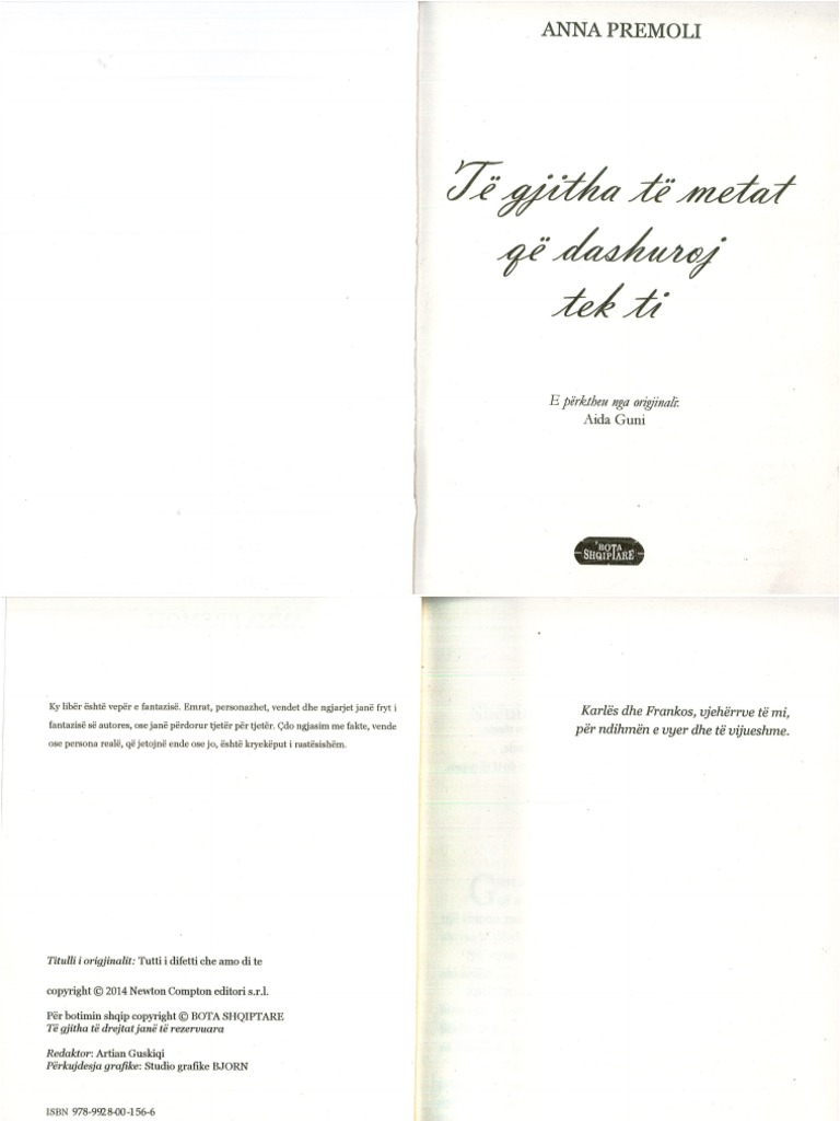 Te Gjithe Te Metat Qe Dashuroj Tek Ti | PDF