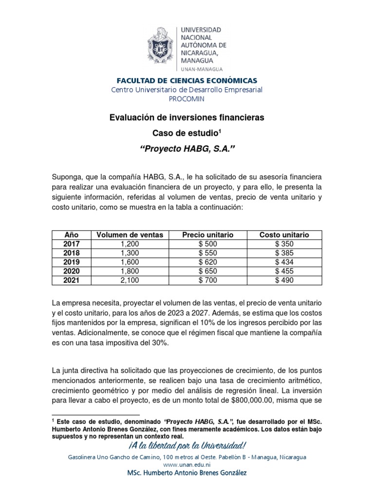 Caso de Estudio - Evaluación de Inversiones Financieras | PDF | Tasa interna de retorno | Economias