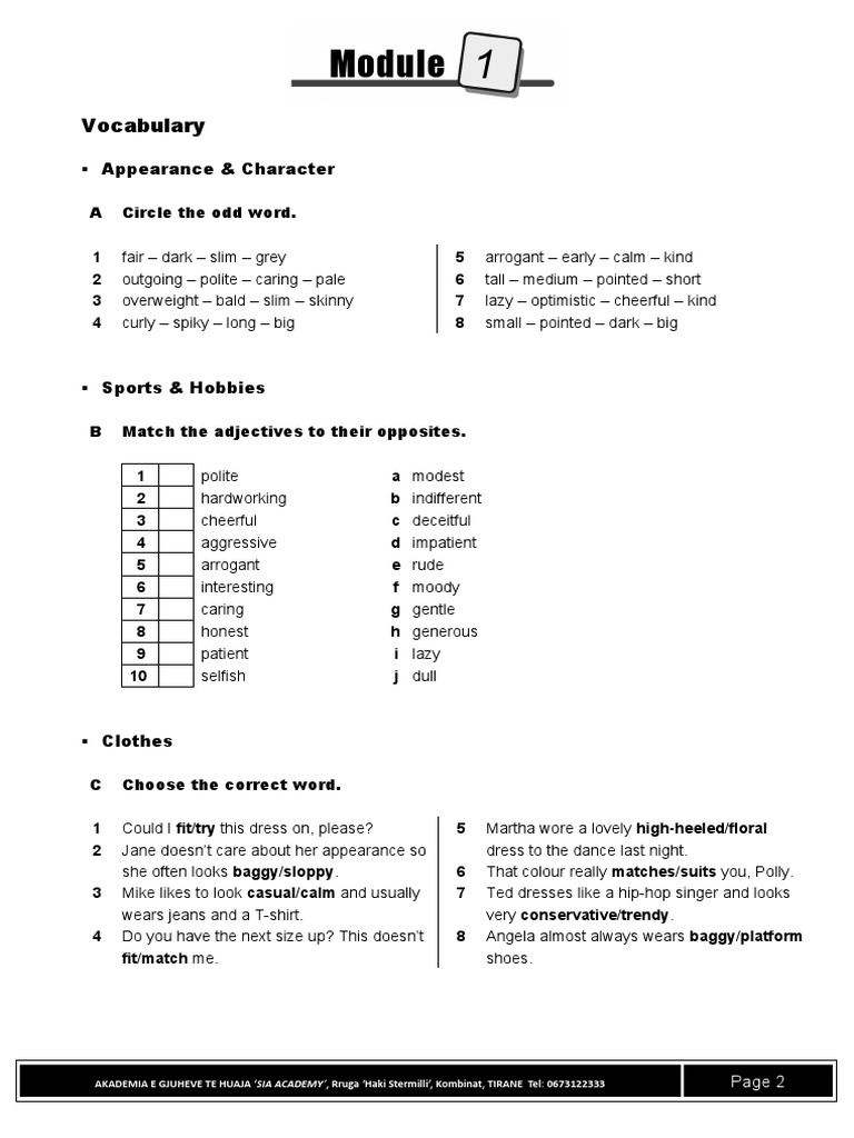 01 OnScreen B1 - 2 Module 1 | PDF