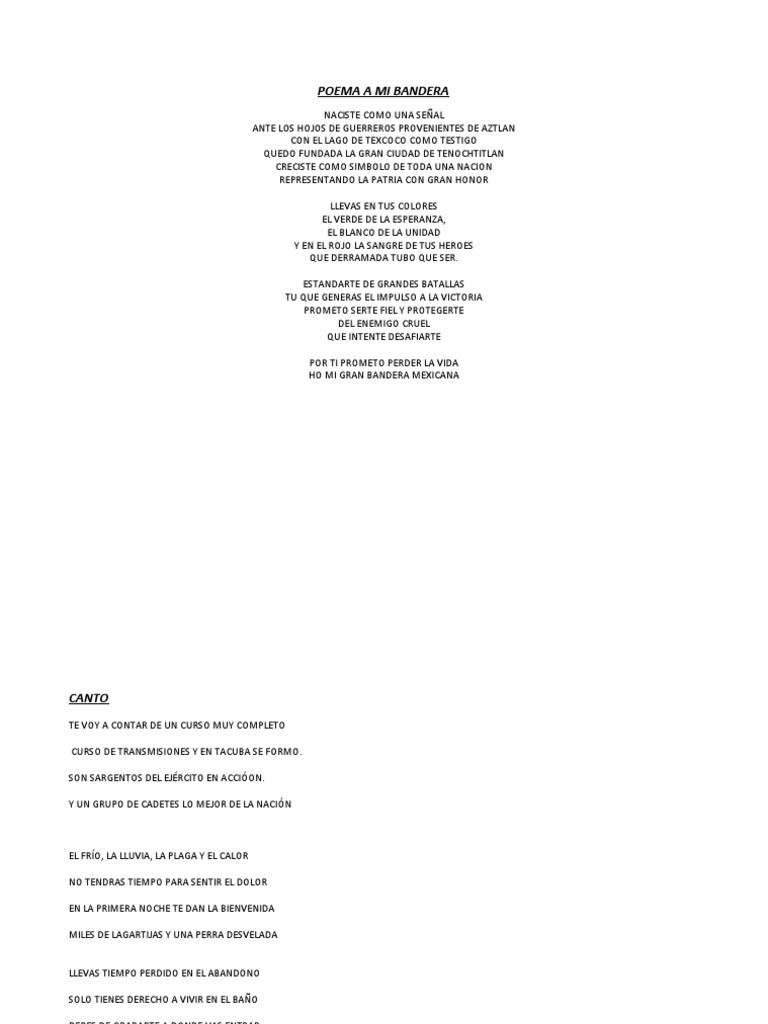 Poema A Mi Bandera Y61 | PDF | Historia | Poesía