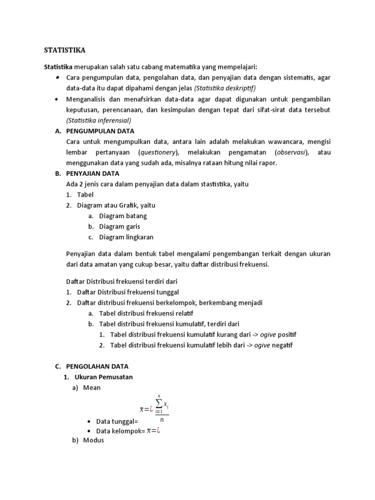 Rangkuman STATISTIKA | PDF