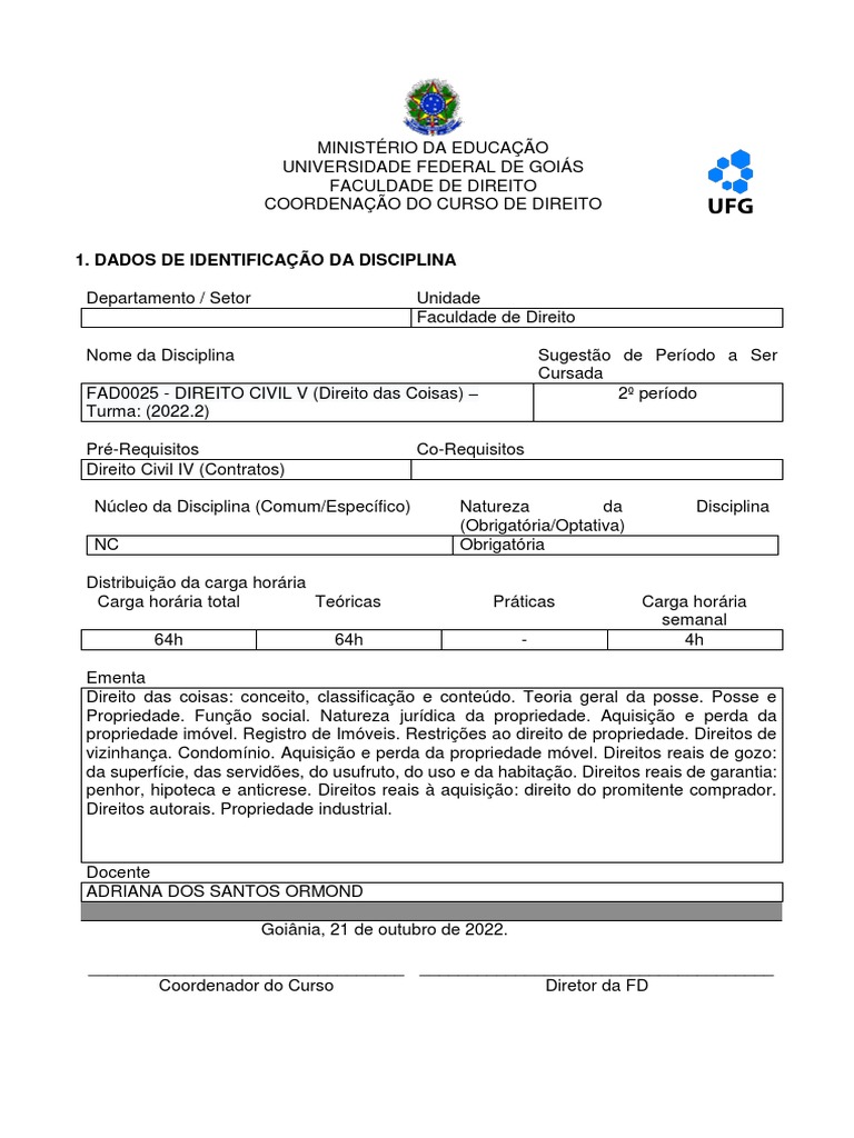 Plano de Curso - Direito Civil V - Profa Adriana Dos Santos Ormond 2022 ... Plano de Curso - Direito Civil V - Profa Adriana Dos Santos Ormond 2022 ...
