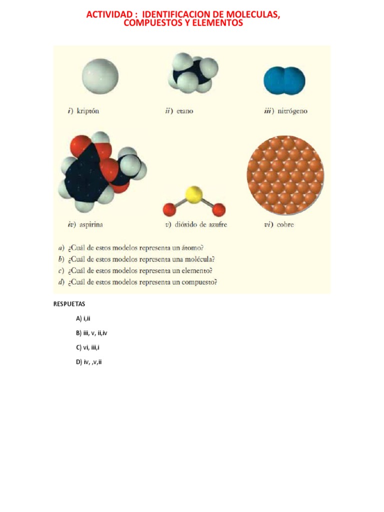Identificación de Moleculas-Compuestos y Elementos | PDF