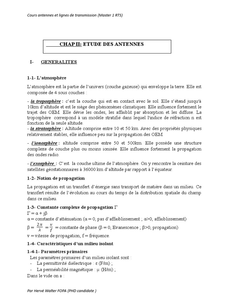 Chap 2 - Antennes Et Lignes de Transmission | PDF