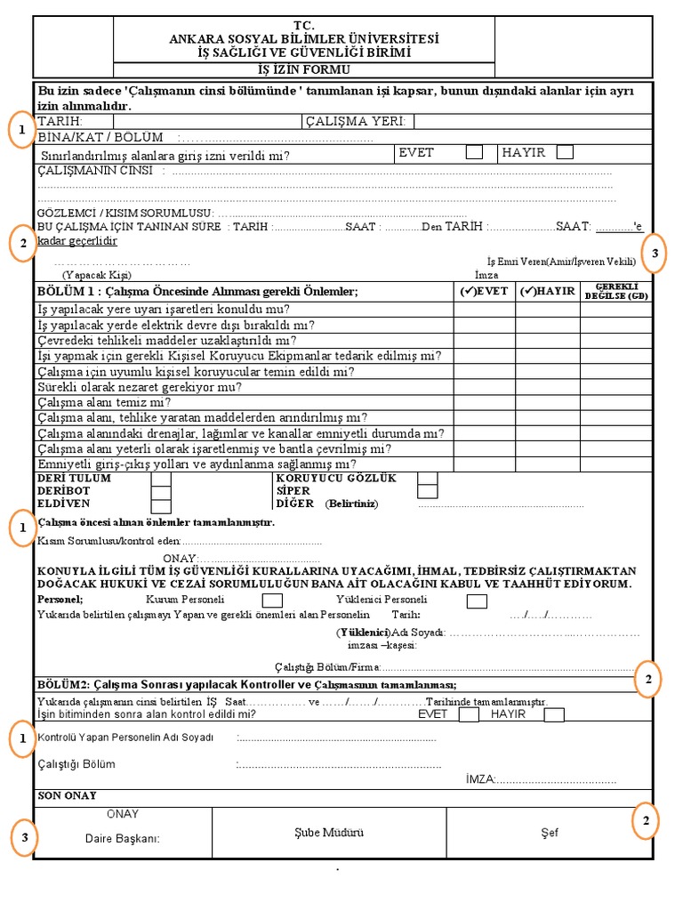 İş İzin Formu | PDF