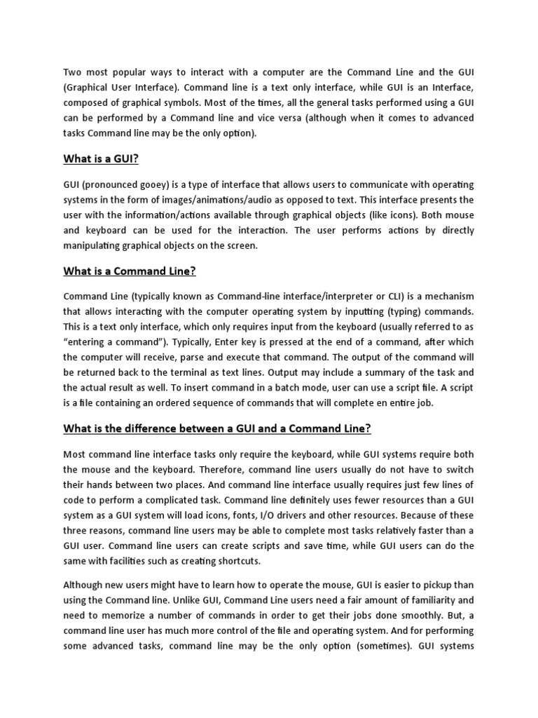 Cli Gui | PDF | Command Line Interface | Graphical User Interfaces