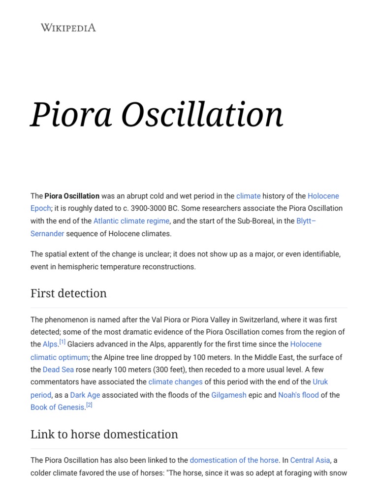 Piora Oscillation - Wikipedia | PDF