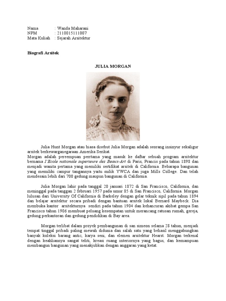 Sejarah Arsitektur Julia Morgan | PDF