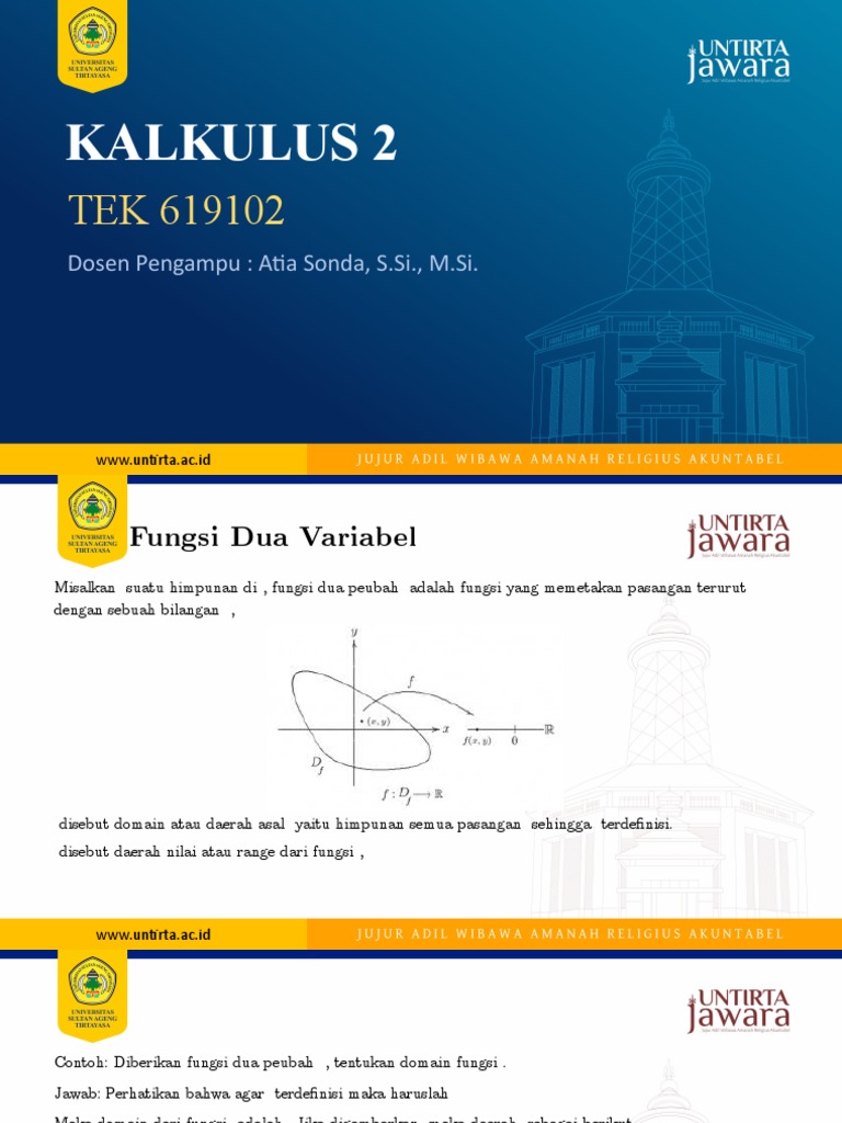(Kalkulus 3) Fungsi Dua Peubah Dan Turunan Parsial | PDF | Metode & Bahan Ajar
