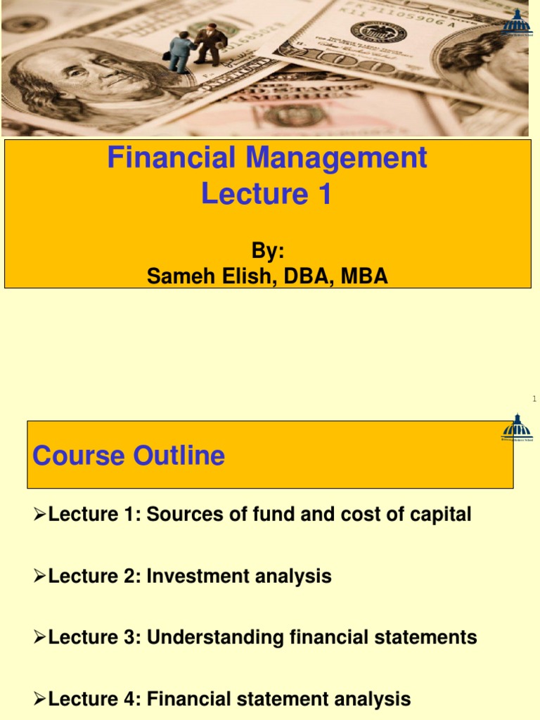 Finance And Accounting Lecture 1 Pdf Cost Of Capital Equity Finance