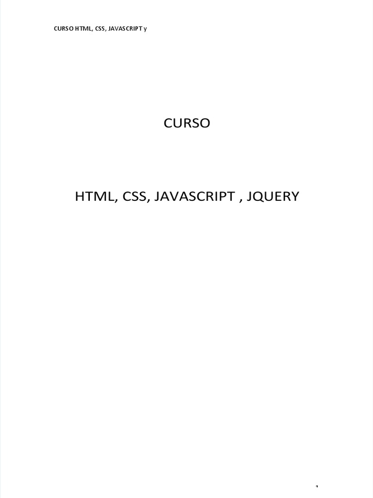 PDF Curso HTML Css Js | Descargar gratis PDF | HTML | Desarrollo de software