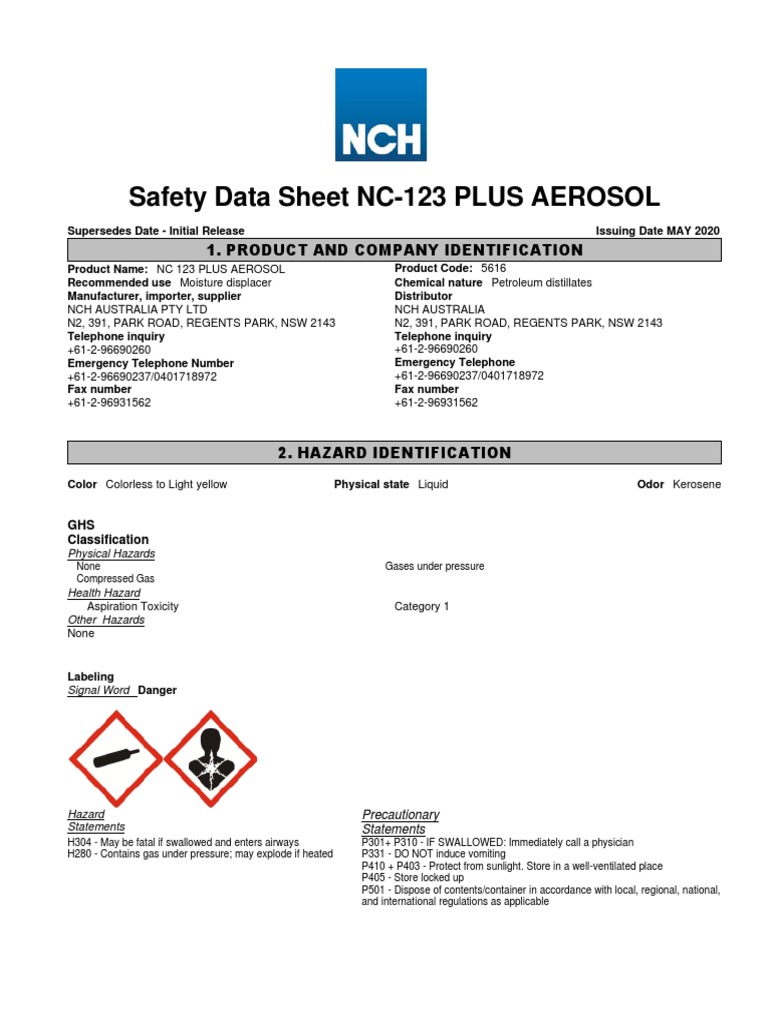 HS NC 123 Plus | PDF | Water | Toxicity