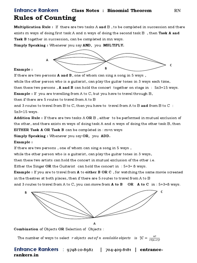 Binomial Theorem-Class Notes | PDF | Mathematical Concepts | Number Theory