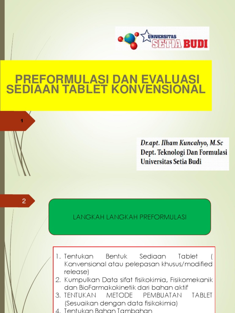 Preformulasi & Evaluasi Tablet Parasetamol | PDF | Sains & Matematika