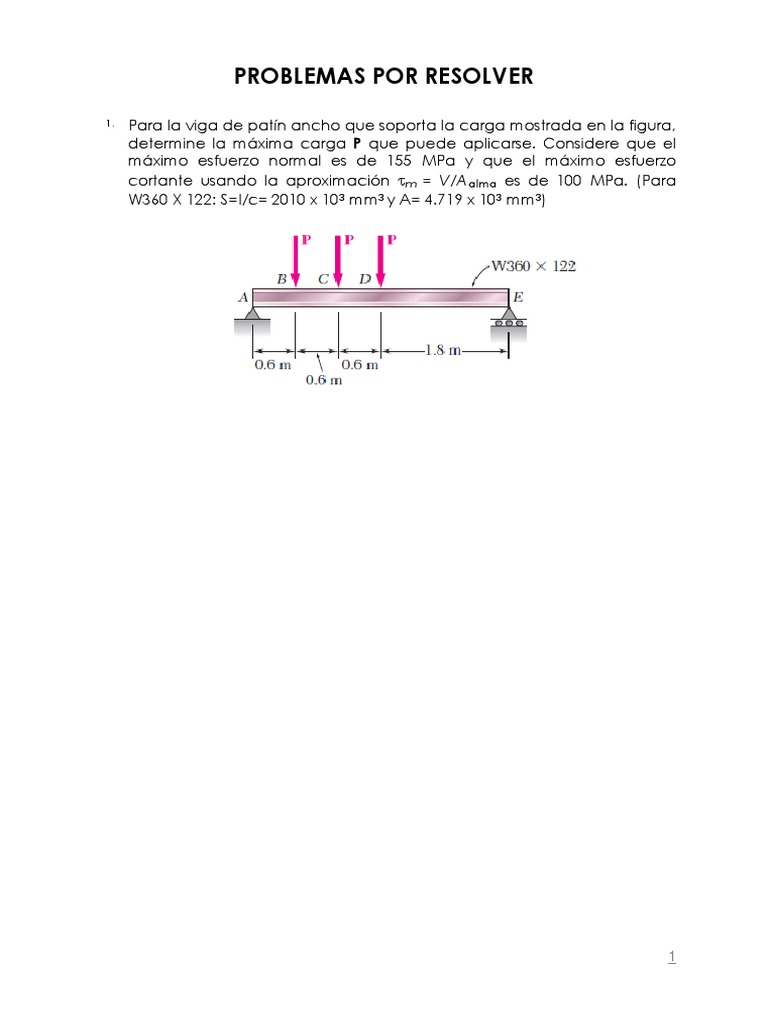 Problemas Resis II | PDF | Viga (Estructura) | Doblar