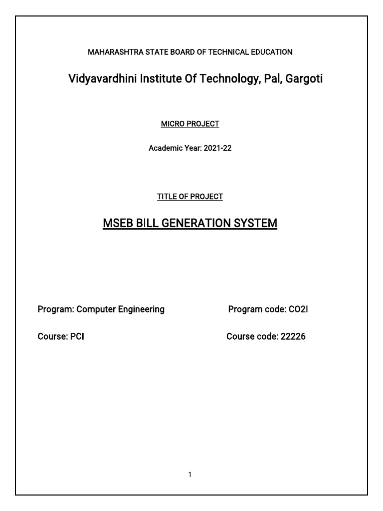 An Efficient MSEB Bill Generation System: Automating Billing Operations Through a User-Friendly ...