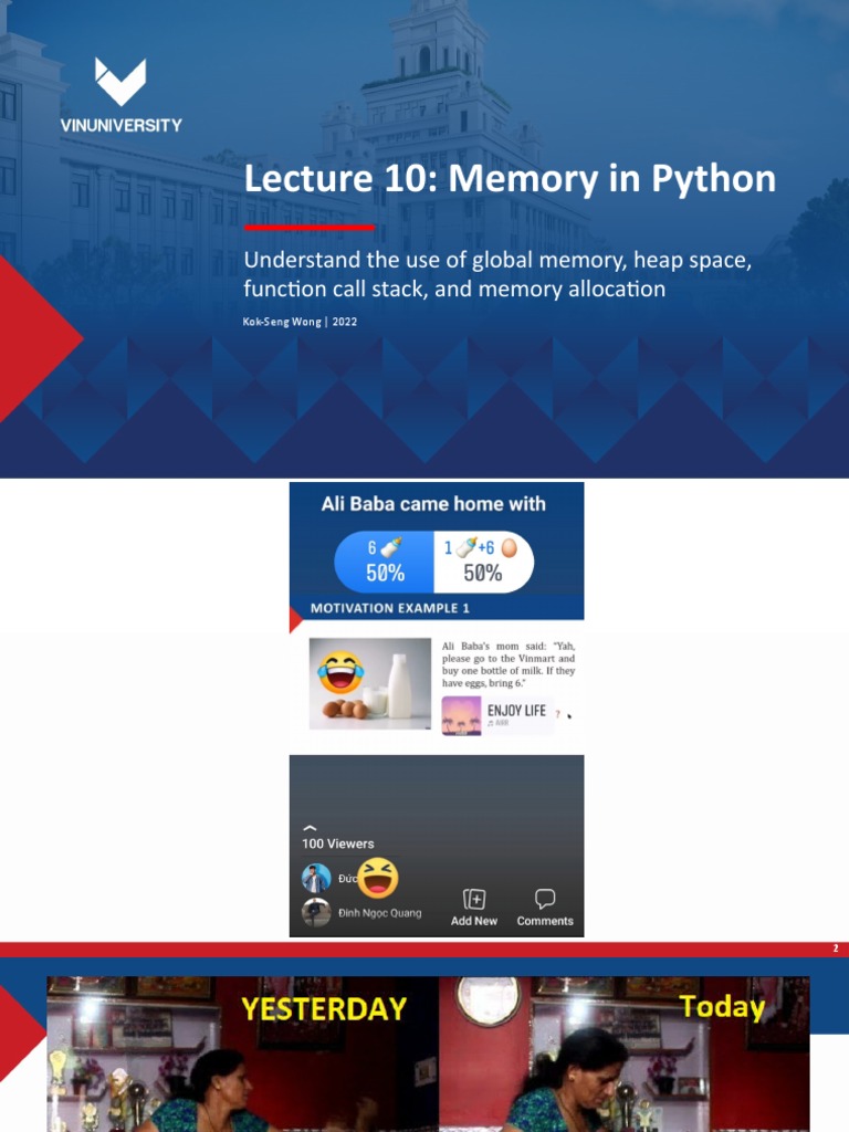 Lecture 10 - Memory in Python - 2022 | PDF | Variable (Computer Science ... Lecture 10 - Memory in Python - 2022 | PDF | Variable (Computer Science ...