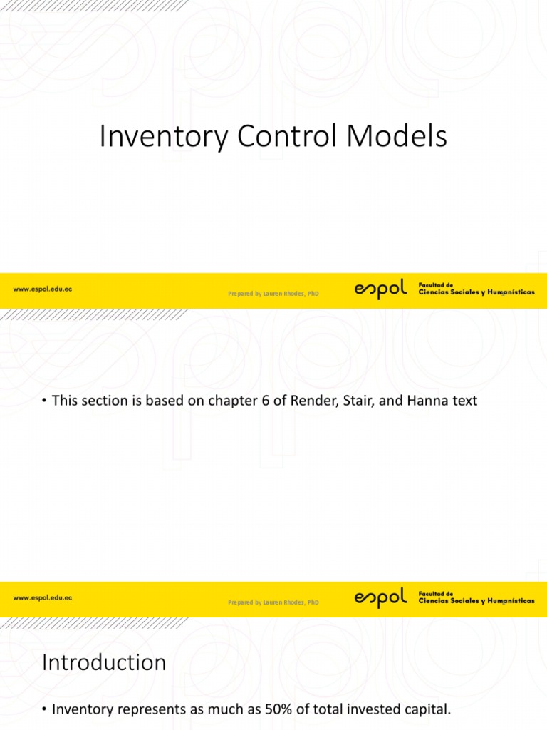 Lecture 6 - Inventory Control Models | PDF | Inventory | Production And ... Lecture 6 - Inventory Control Models | PDF | Inventory | Production And ...