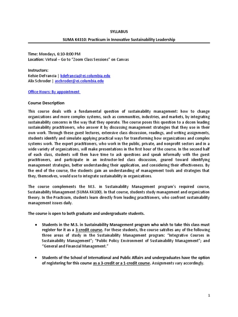 SUMA PS4310 Practicum in Innovative Sust | PDF | Inclusion (Education ...