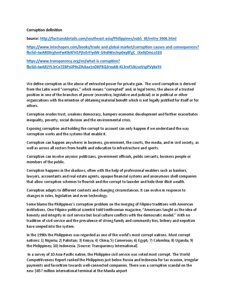Understanding Corruption: Causes & Impact | PDF | Corruption ...