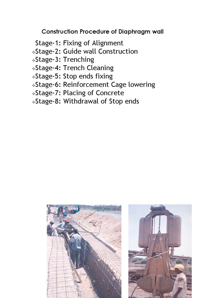 Showing Construction of Diaphragm Wall | PDF