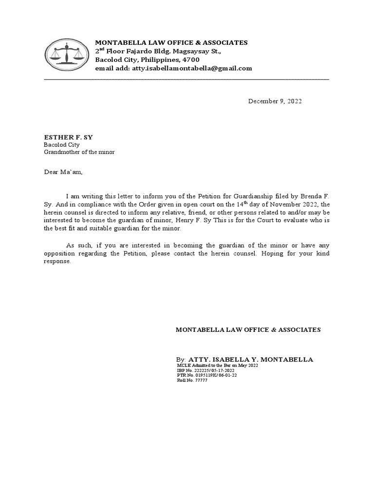 Guardianship Letter | PDF