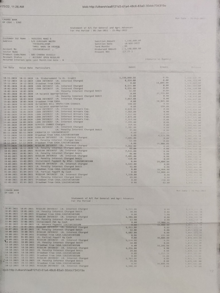 Car Loan Payment Statement | PDF | Debits And Credits | Interest