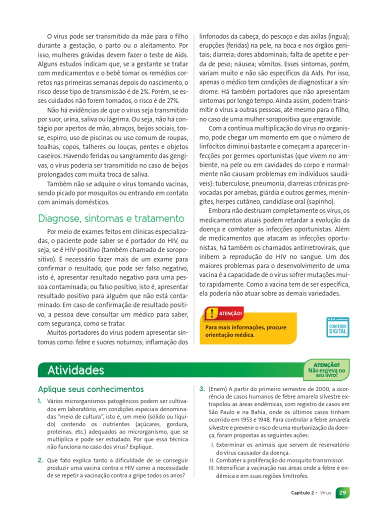 Azdoc - Tips Biologia Hoje Vol 2-8-309 Páginas 24 26 | PDF | Vírus ...