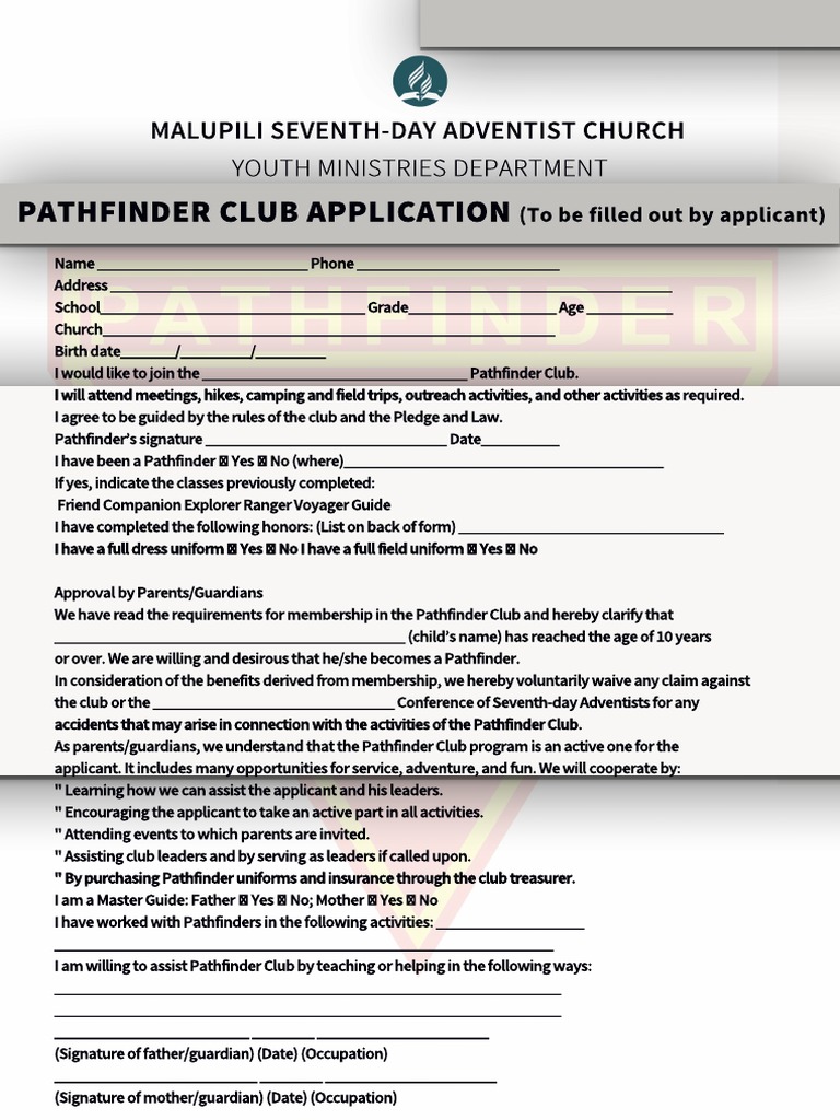 Pathfinder Form | PDF