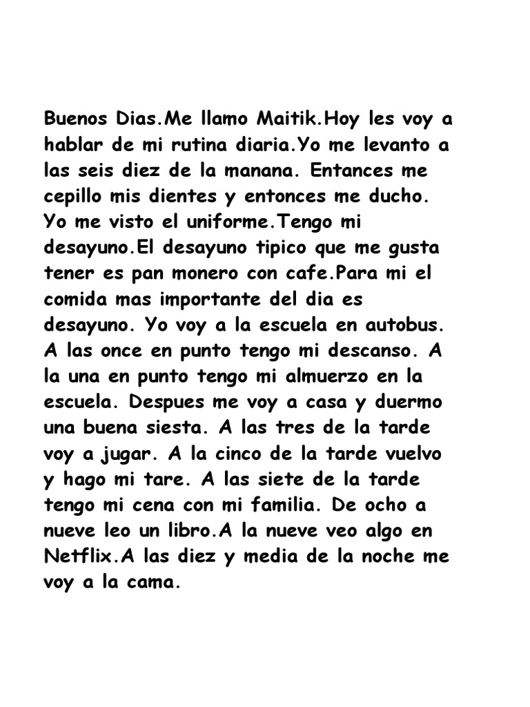 Spanish Daily Routine Worksheet 2 | PDF