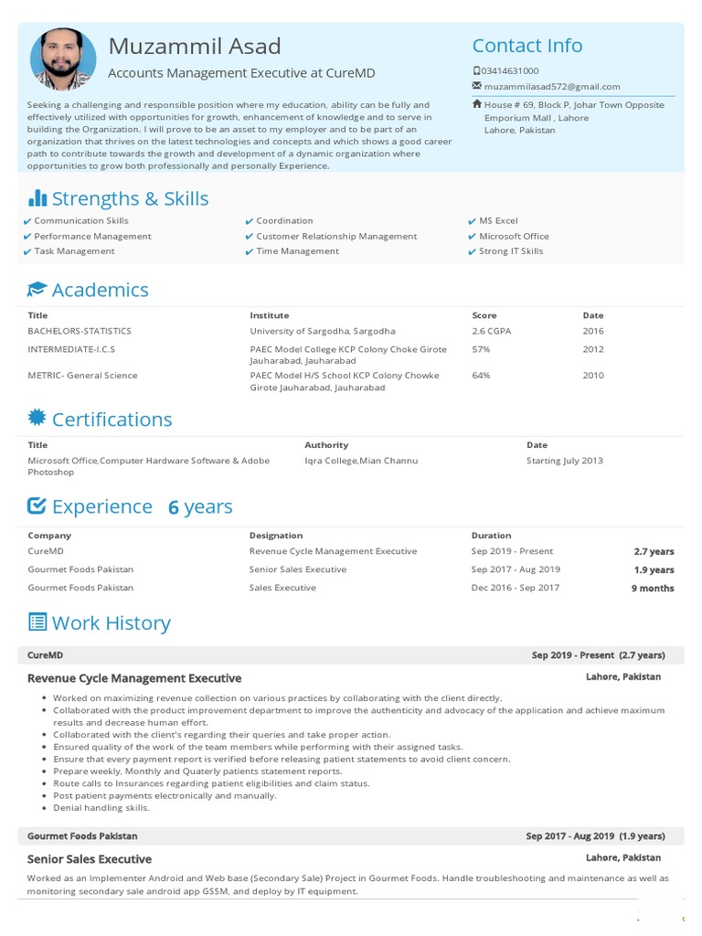 Muzammil Asad (Resume) | PDF | Pakistan | Android (Operating System)