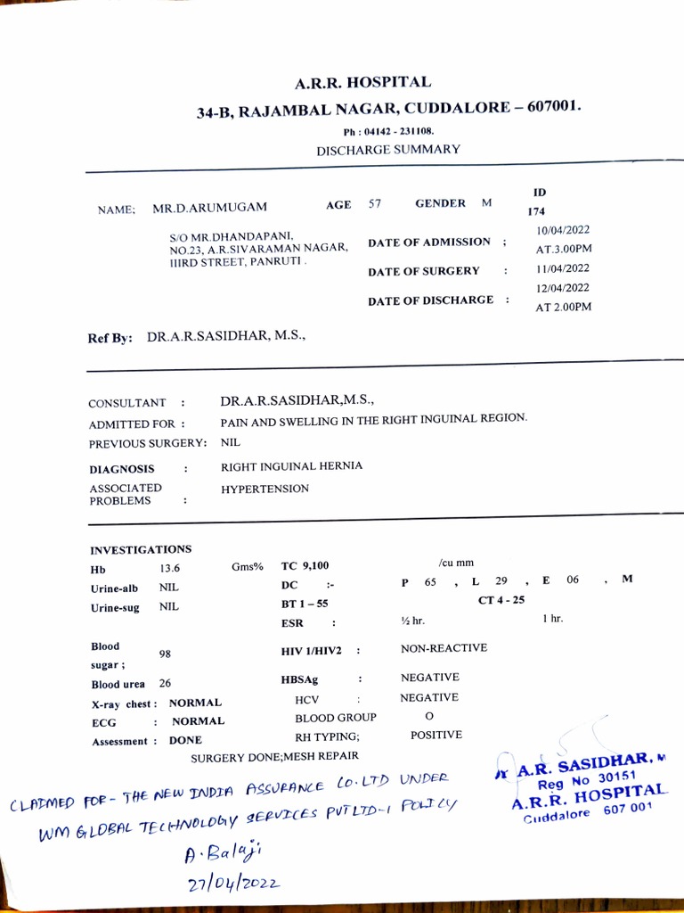 Discharge Summary | PDF | Clinical Medicine | Human Diseases And Disorders