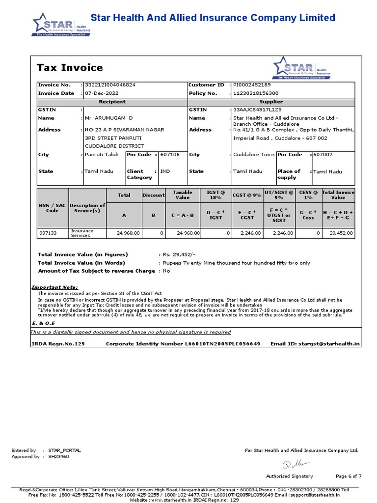 Ds Policy Schedule 11230218156300 v1.0 Removed Removed | PDF | Invoice ...
