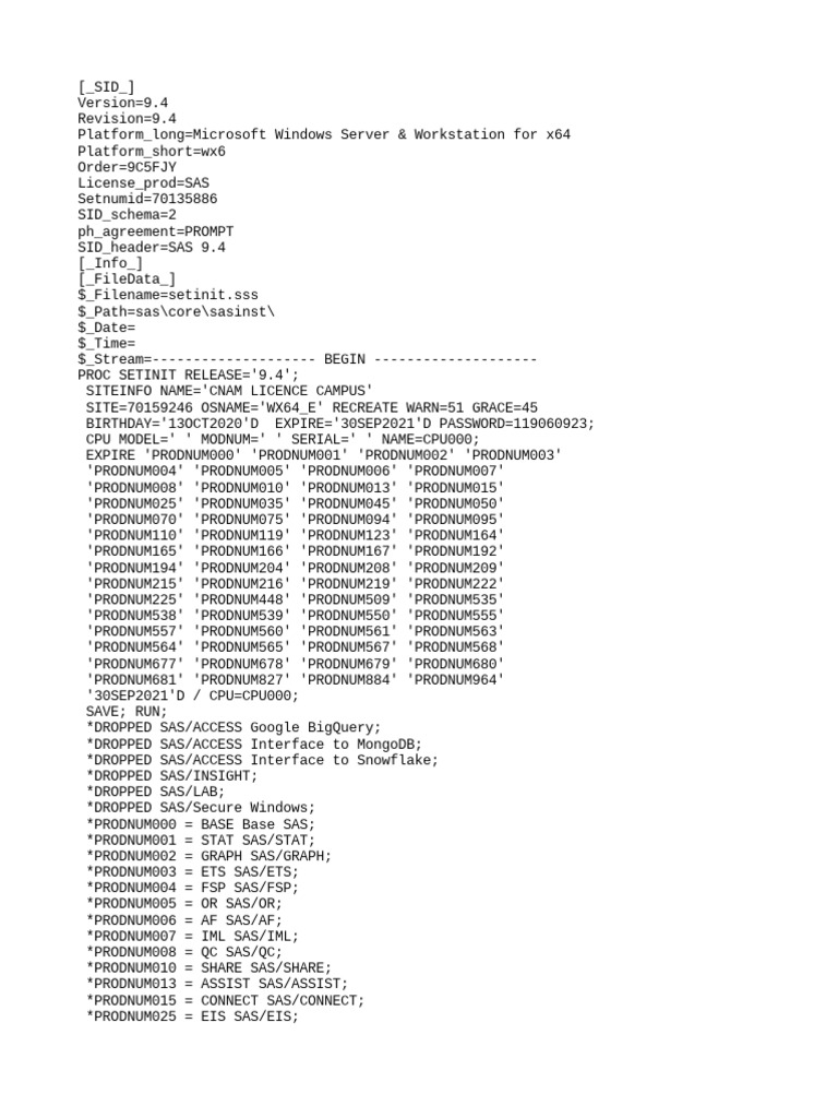 SAS94 M6 30SEP2021 Win X64 WRKSTN SRV | PDF | Sas (Software) | Software