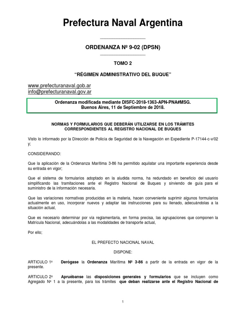 Régimen Administrativo de Buques en Argentina | PDF | Justicia | Crimen y violencia