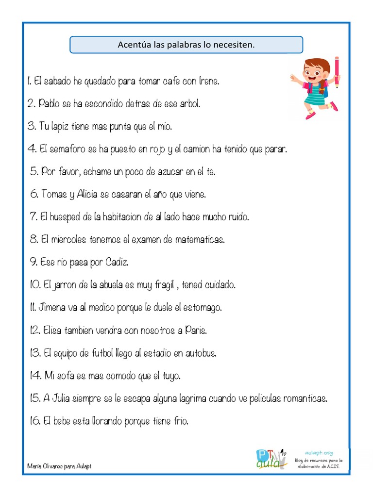 Acentuar Palabras | PDF