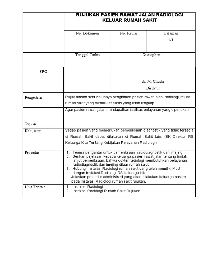 Spo Rujukan Pasien Keluar Rs Pdf