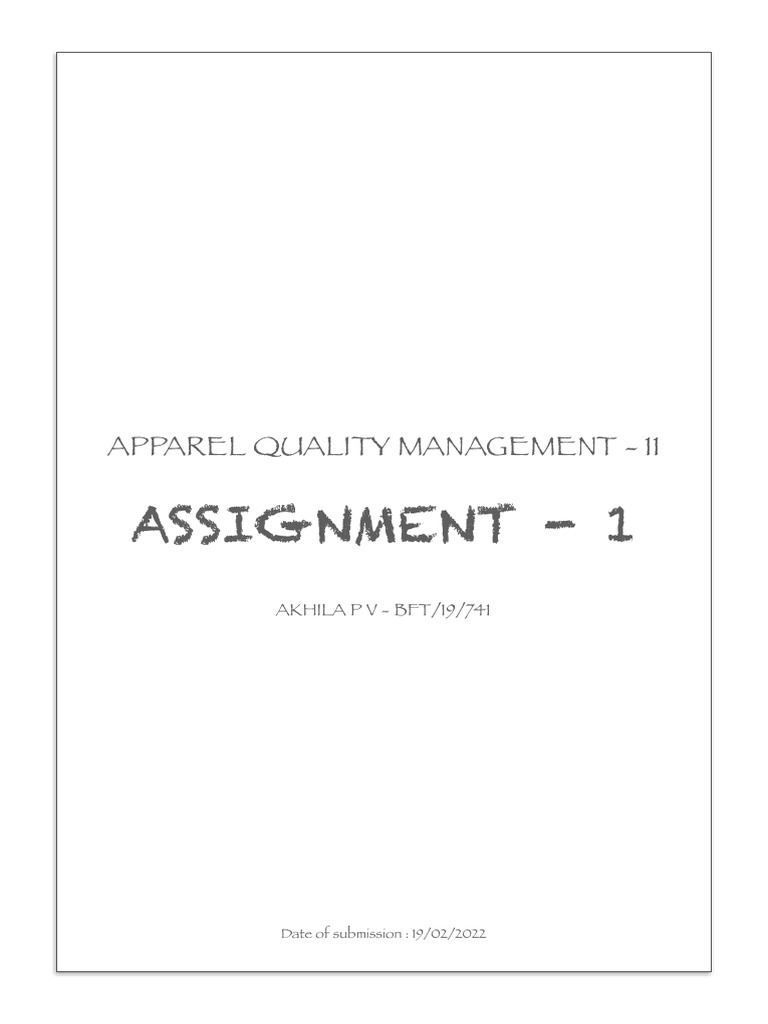 Apparel Quality Management Case Study Analysis PDF | PDF | Six Sigma | Sewing Machine