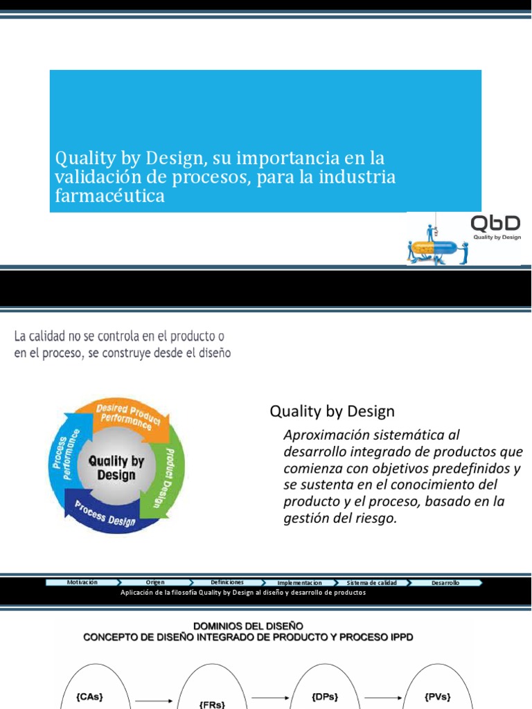 Clase 3 Presentacion QBD Validaciones | PDF | Calidad (comercial) | Diseño