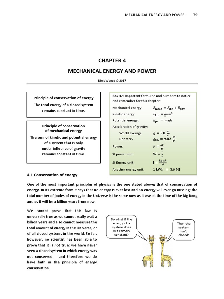 Chap 4-5-6 - Mechanical Energy and Power - Motion - Energy Production ...