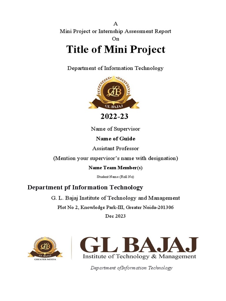 Mini Project Internship Report Format | PDF | Cognitive Science | Cognition