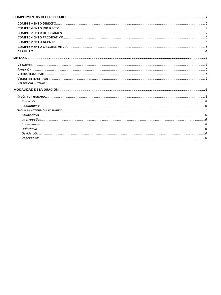 Guía de Complementos del Predicado | PDF | Verbo | Objeto (gramática)