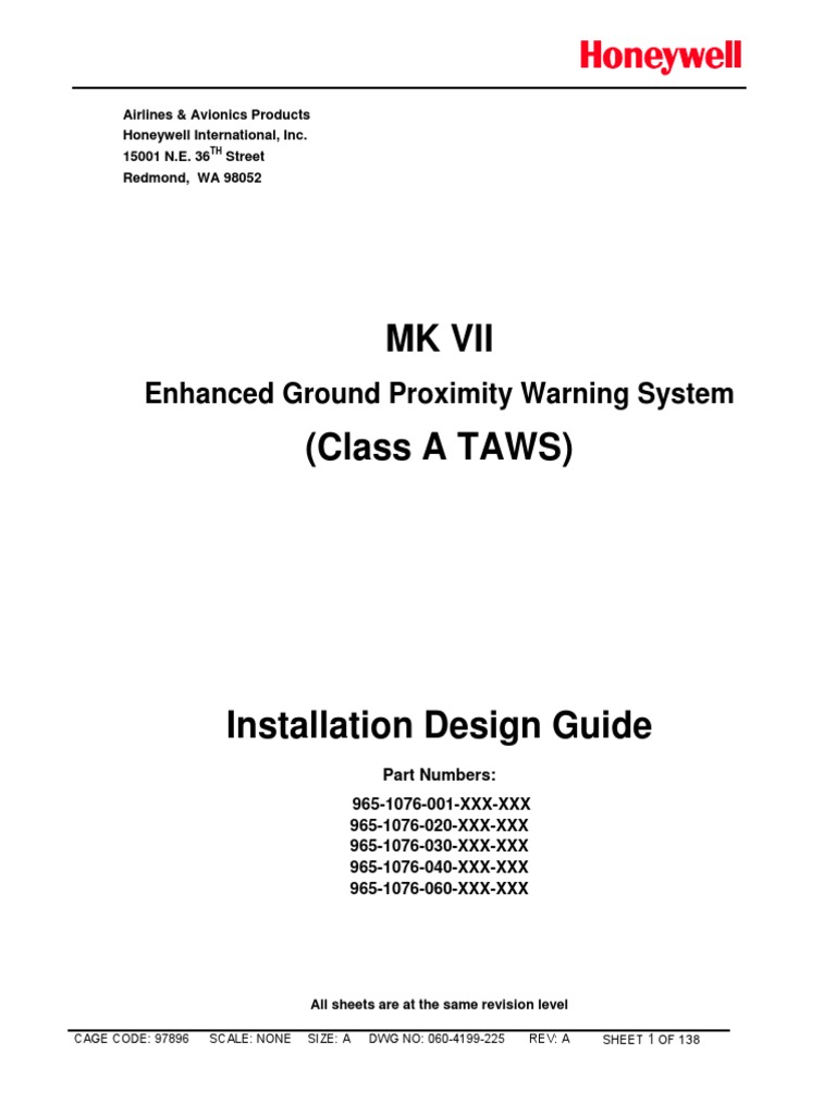 MK VII. (Class A TAWS) Installation Design Guide | PDF | Avionics ...