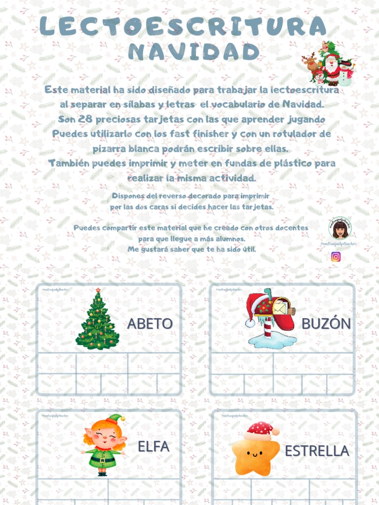 Lectoescritura Navidad | Descargar gratis PDF | Navidad | Observancias ...
