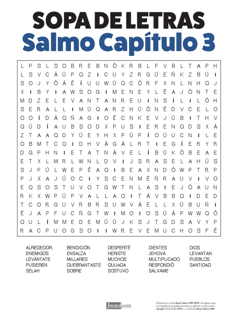 Salmo 3 Sopa de Letras | PDF