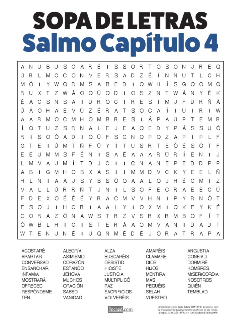 Salmo 4 Sopa de Letras | PDF