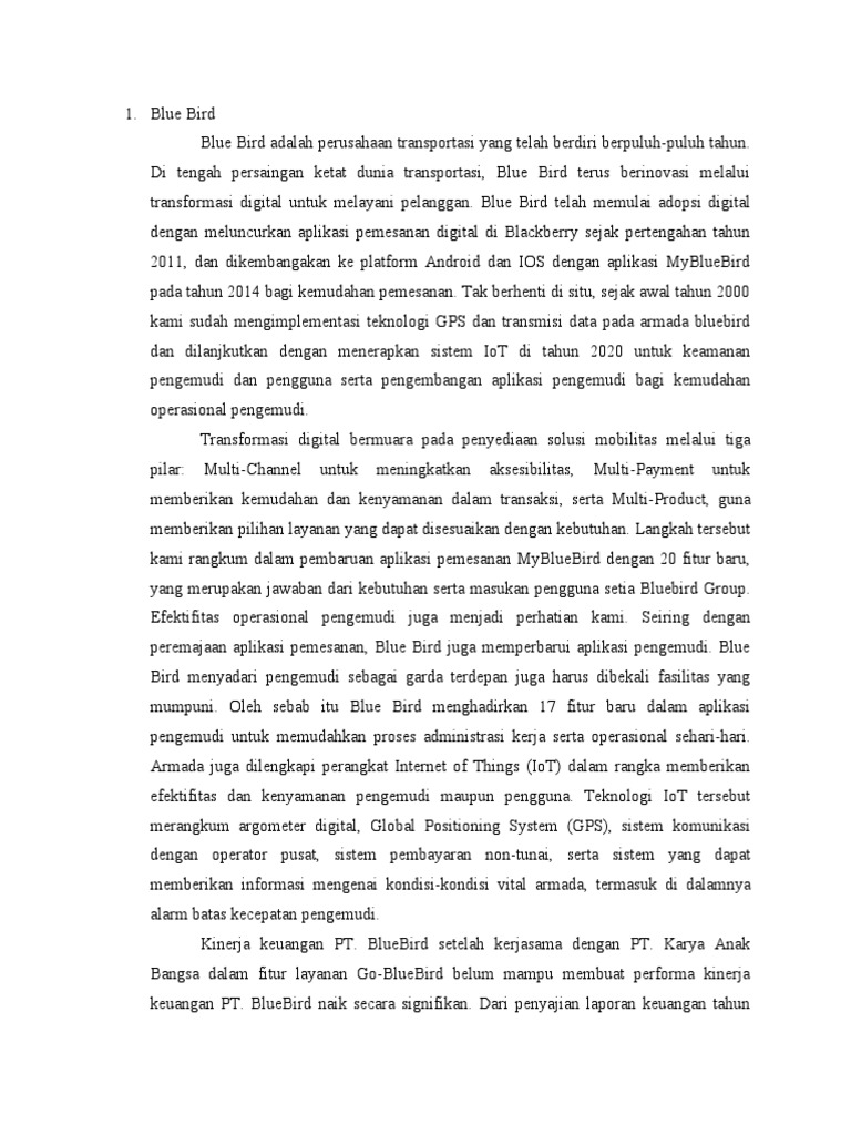 Transformasi Digital Blue Bird | PDF | Bisnis | Komputer