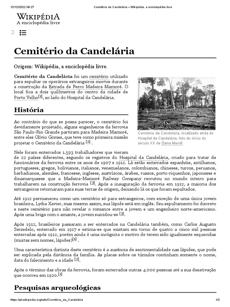 Cemitério Da Candelária - Wikipédia, A Enciclopédia Livre | PDF ...